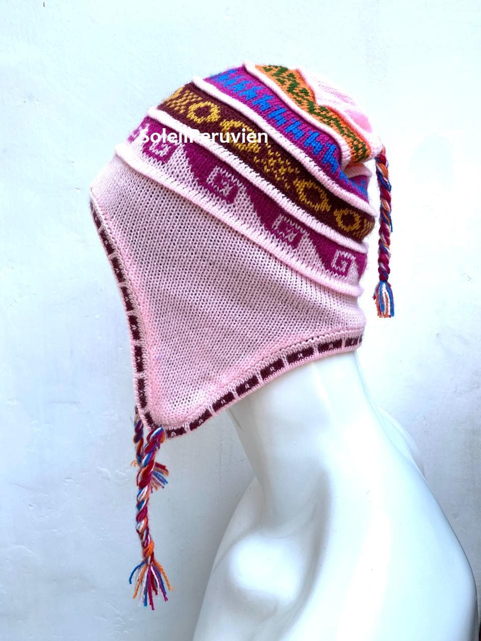 Mix Blue Unisex Peruvian Alpaca Hat Chullo With Earflaps 100% Lining ...