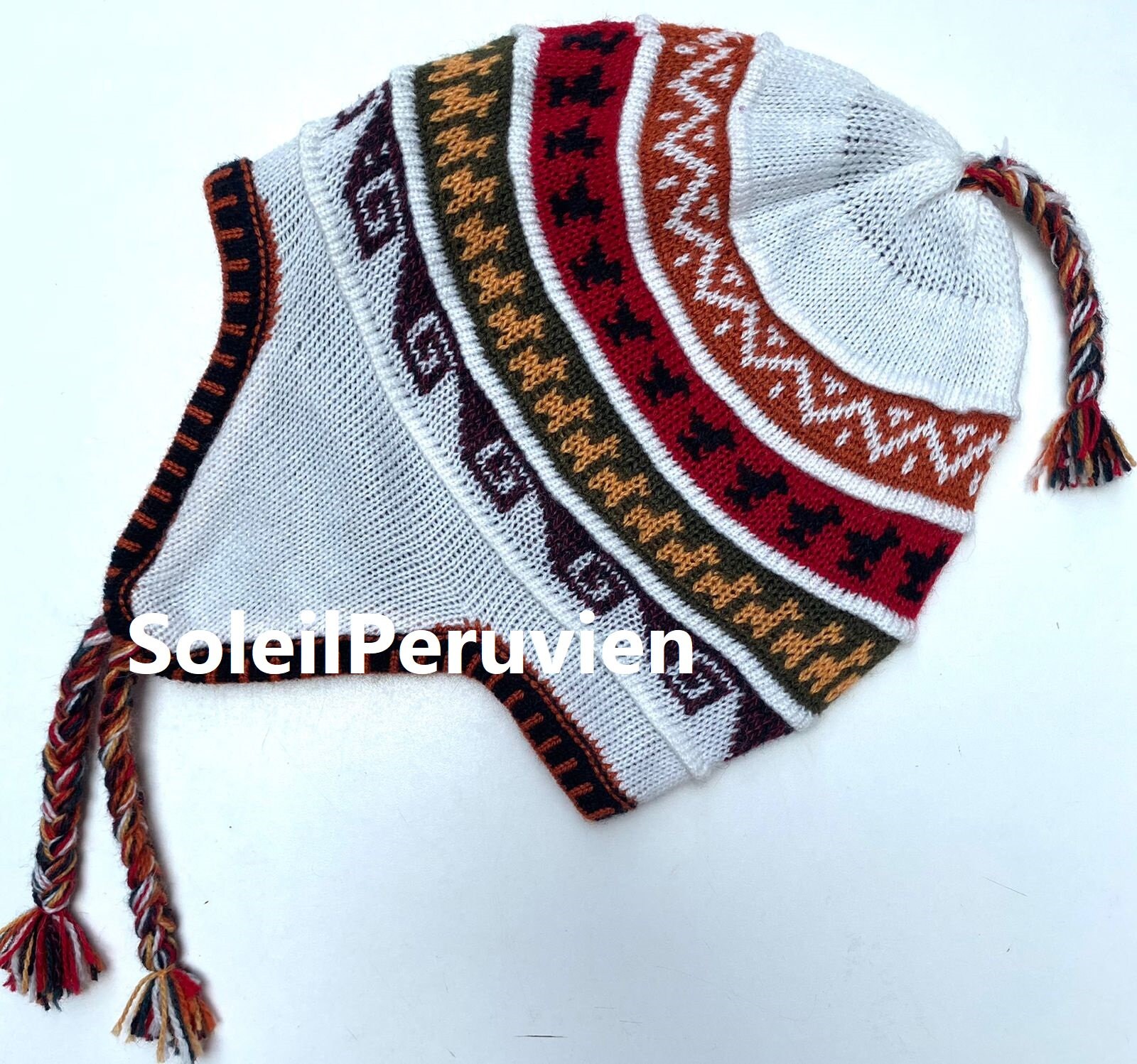 Unisex Peruvian Alpaca Hat Chullo With Earflaps 100% Lining, Soft ...