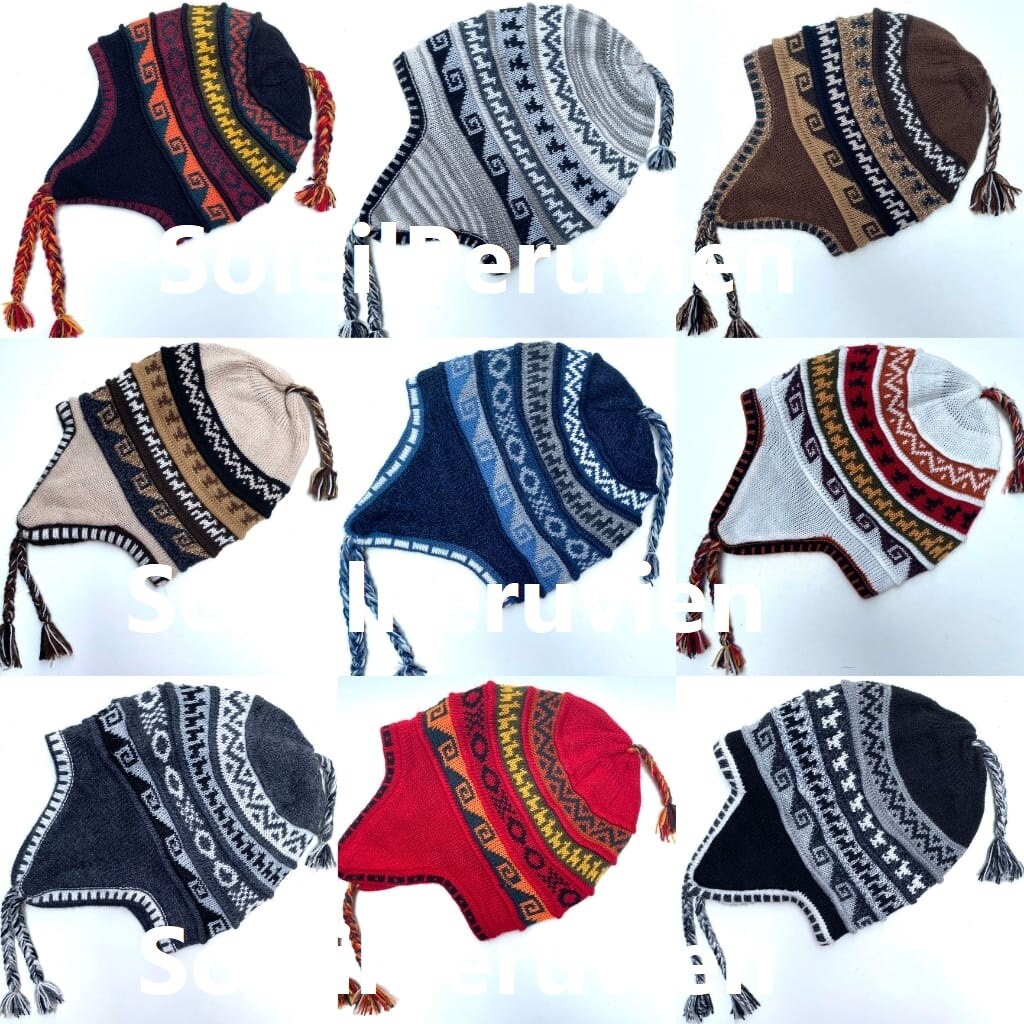 Unisex Peruvian Alpaca Hat Chullo With Earflaps 100% Lining - Etsy