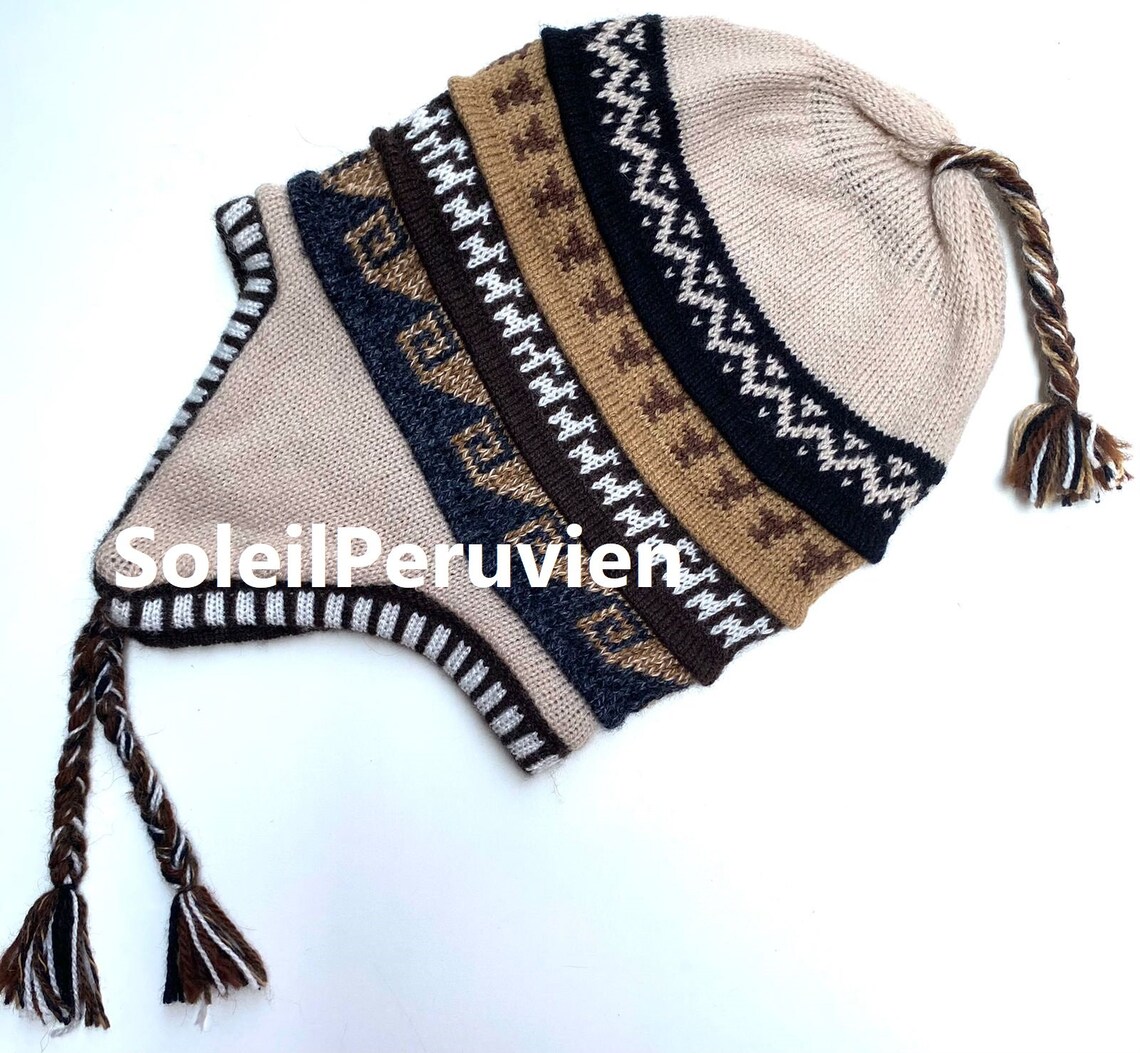 Unisex Peruvian Alpaca Hat Chullo With Earflaps 100% Lining - Etsy
