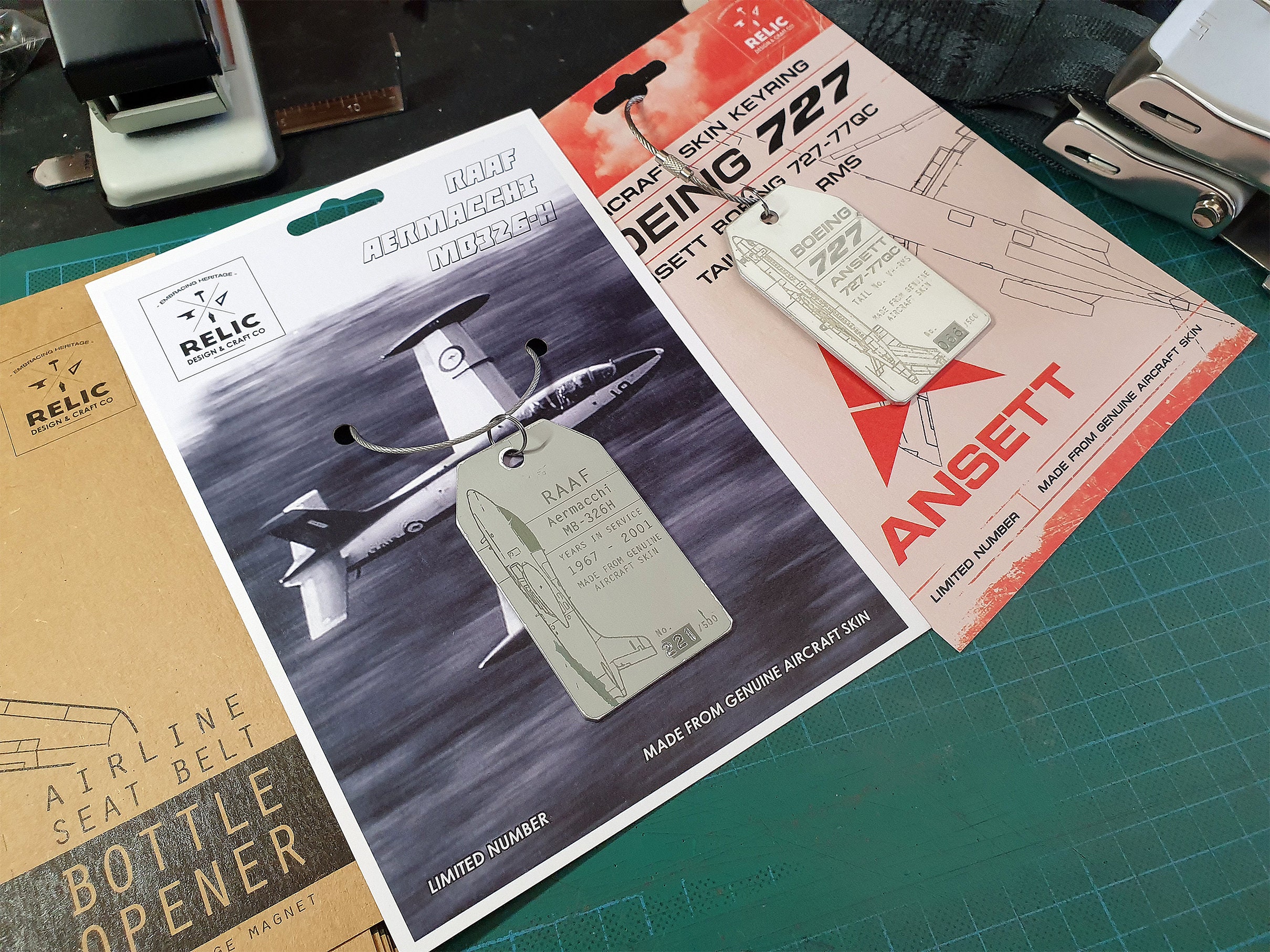 Aircraft Skin Keyring, Reclaimed Aircraft Skin Tag, Ansett Boeing 727 ...