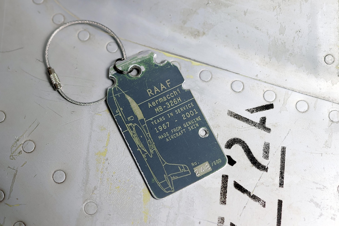 Aircraft Skin Keyring, Reclaimed Aircraft Skin Tag, RAAF Aermacchi ...