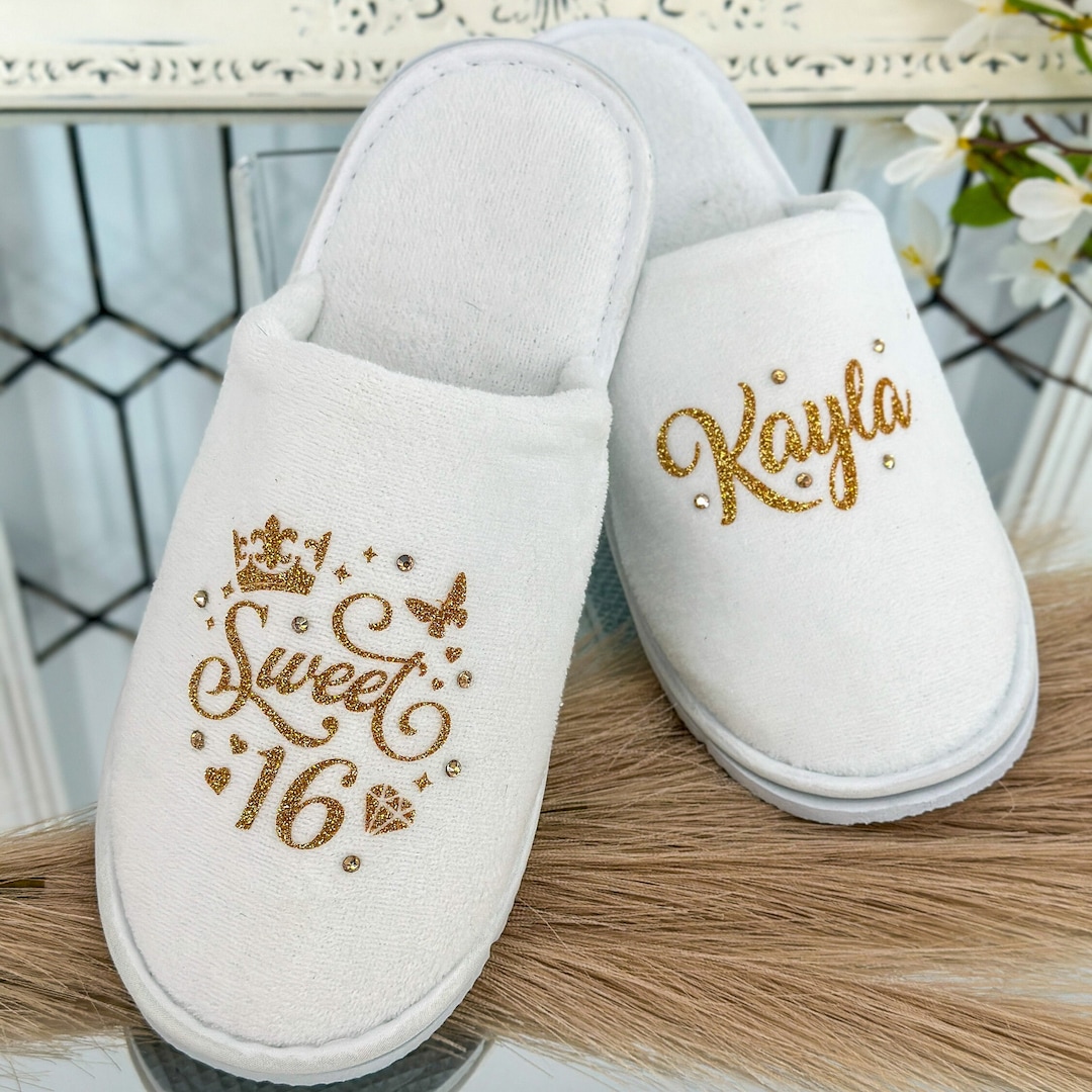 Quinceanera Slippers Personalized Slippers With a Princess Crown, Mis ...