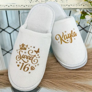 Personalized Slippers With a Princess Crown, Mis Quince Anos 15th ...