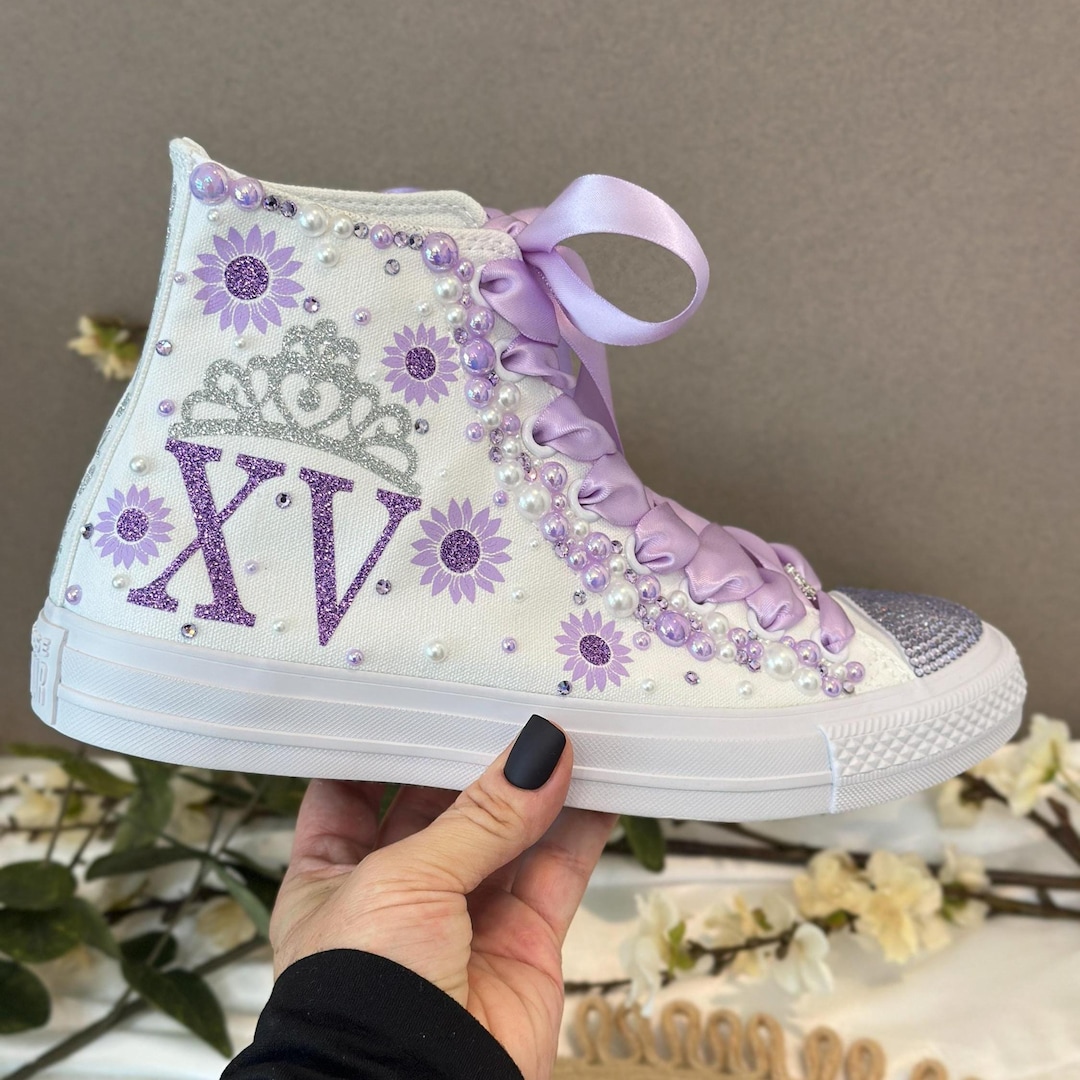 Custom Sweet Sixteen Birthday Converse Shoes, Quinceañera Converse ...