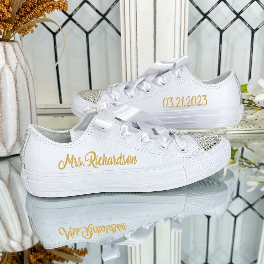 Bride Converse Shoes/customized Wedding Shoes /personalized Wedding ...