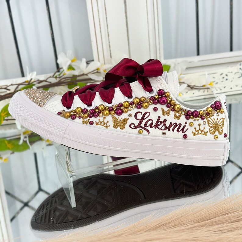 Custom Sneakers: Rhinestone & Pearl Embellished Shoes - Etsy