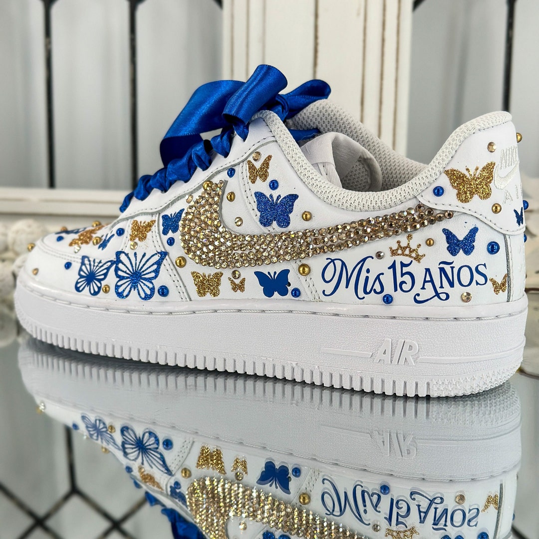 Butterflies Style Custom Quince Shoes Quinceañeraroyal Blue Shoe Quince ...