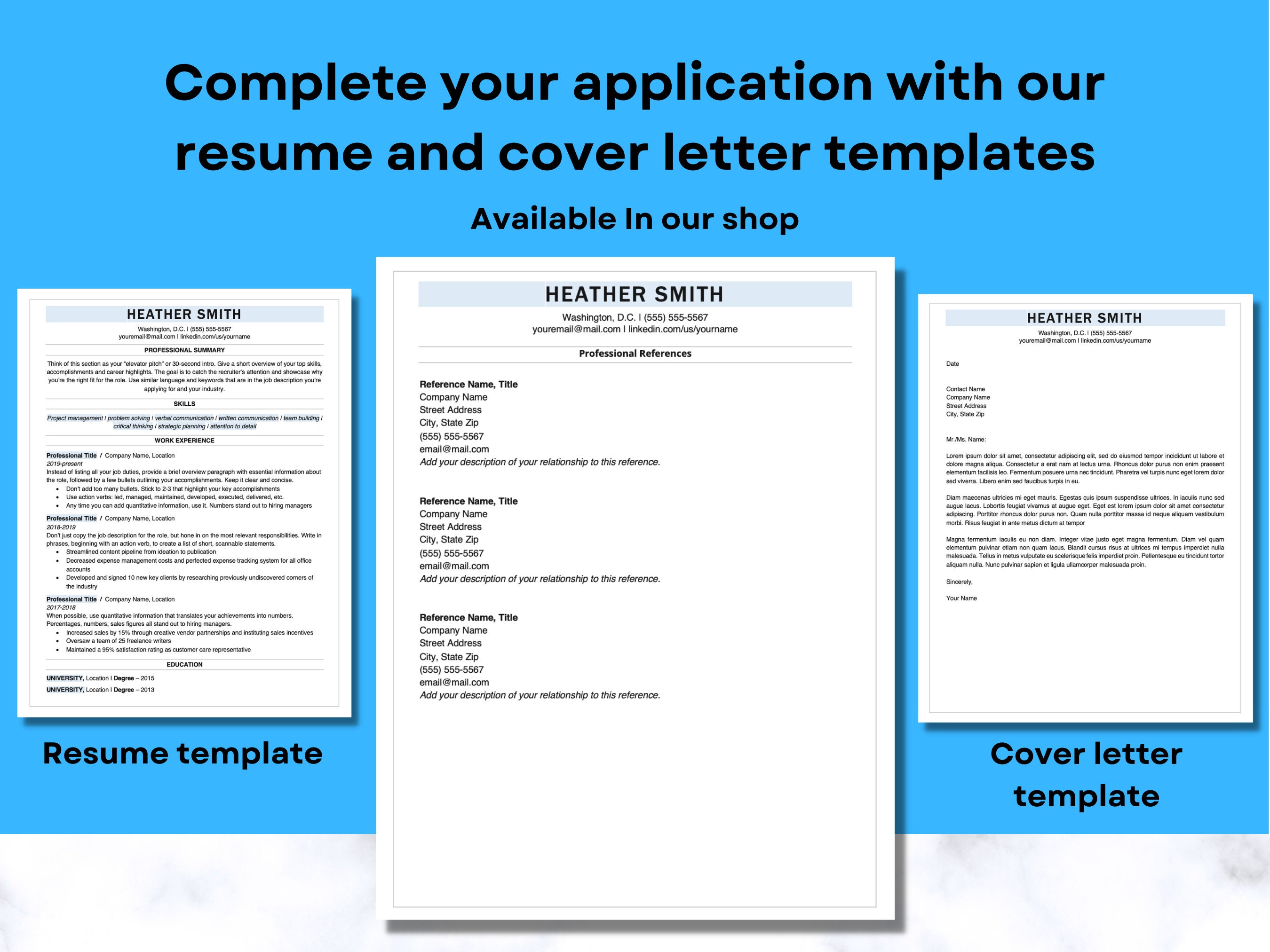 References Template for Word, Google Docs | Professional References ...