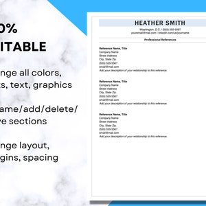 References Template for Word, Google Docs | Professional References ...