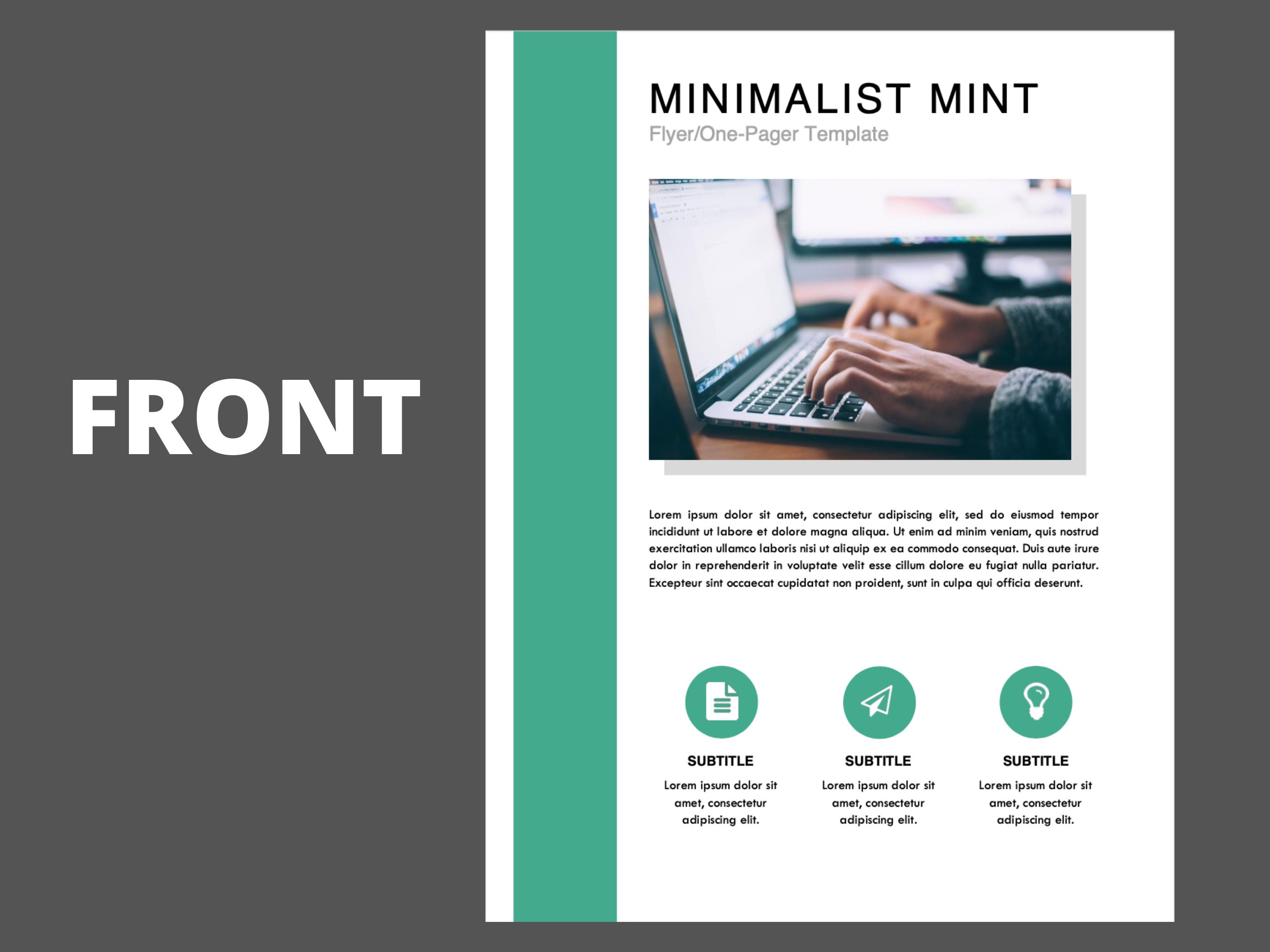 Minimalist Mint Flyer Template for Business, School, Events - INSTANT ...