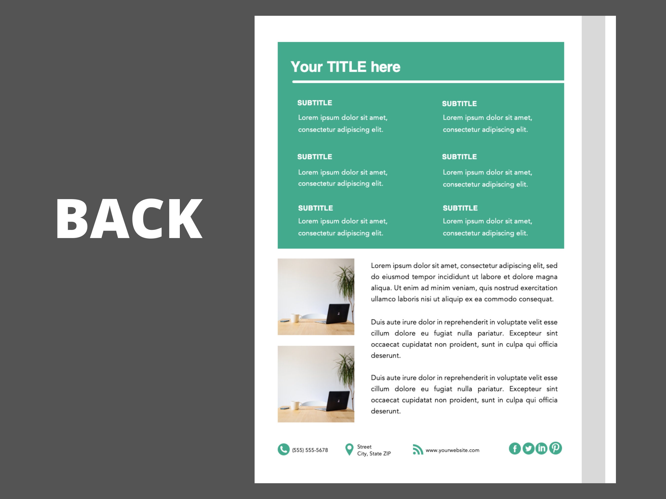 Minimalist Mint Flyer Template for Business, School, Events - INSTANT ...