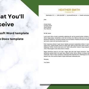 Cover Letter Template for Word, Google Docs | Professional Letter ...