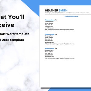 References Template for Word, Google Docs | Professional References ...