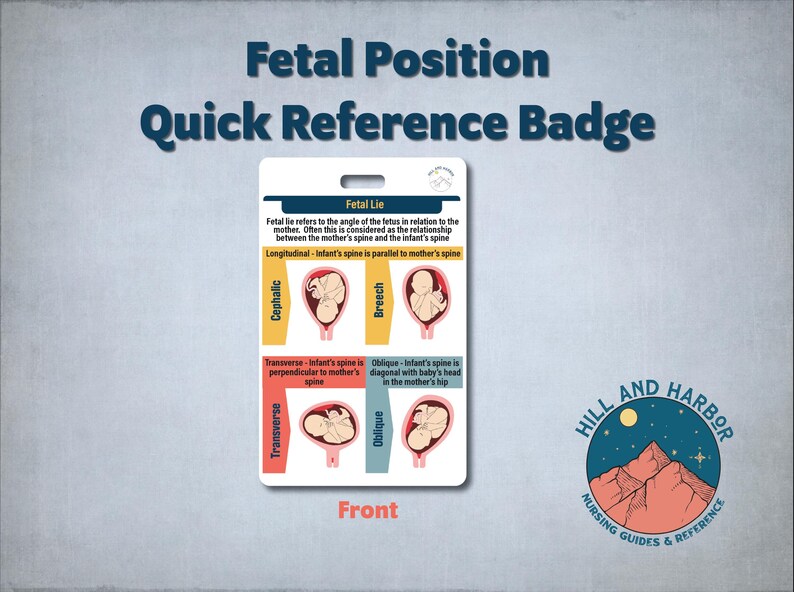 Fetal Positioning Quick Reference Badge - Etsy