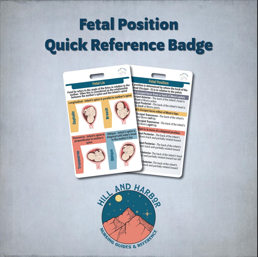 Fetal Positioning Quick Reference Badge - Etsy
