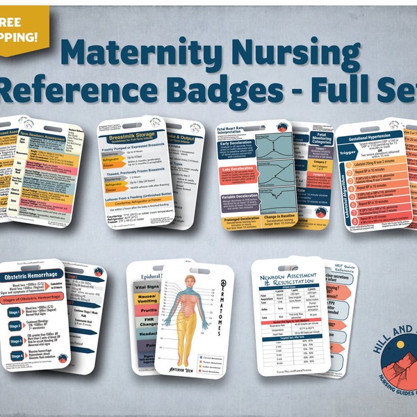 Labor and Delivery Badge Reference Cards - Etsy
