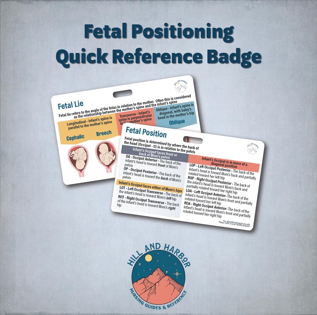 Fetal Position Quick Reference Badge - Etsy