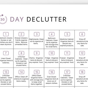 30 Day Declutter Challenge, Printable, Instant Download, Printable PDF ...