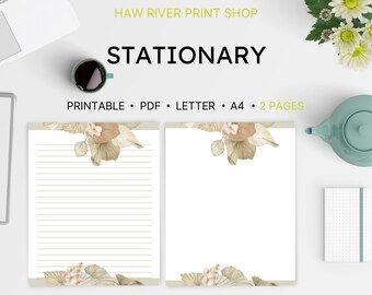 Printable Stationary, Jellyfish, Note Paper, Letter Writing, Lined ...