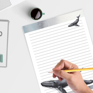 Printable Stationary, Whales, Note Paper, Letter Writing, Lined ...
