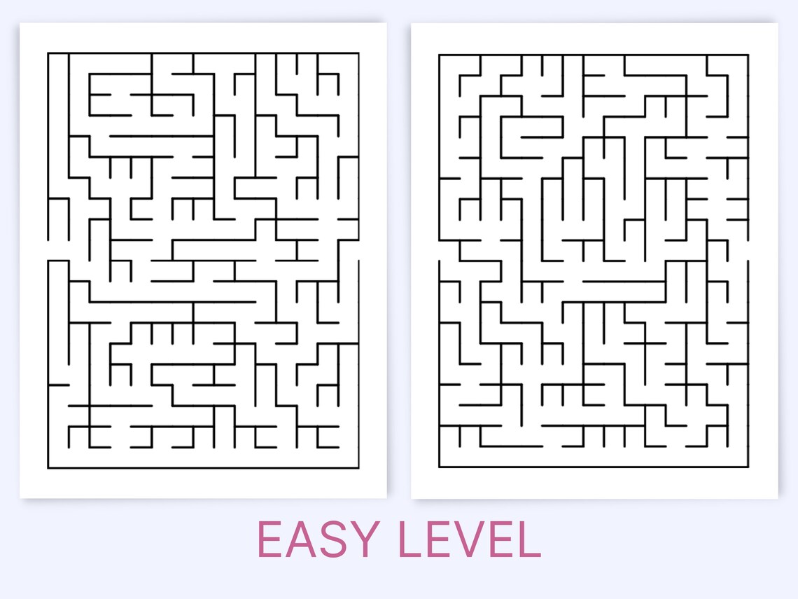 Maze Book, 50 Mazes, Level Easy, Printable, Instant Download, Printable ...