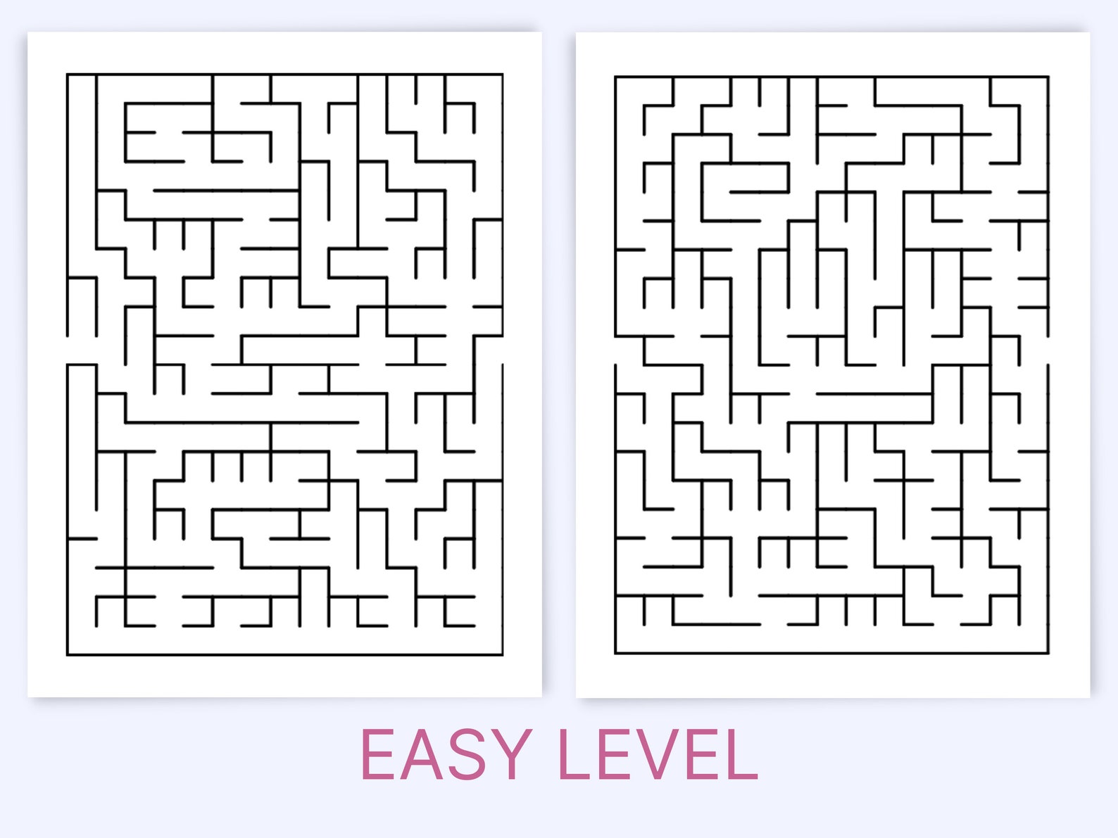Maze Book, 50 Mazes, Level Easy, Printable, Instant Download, Printable ...