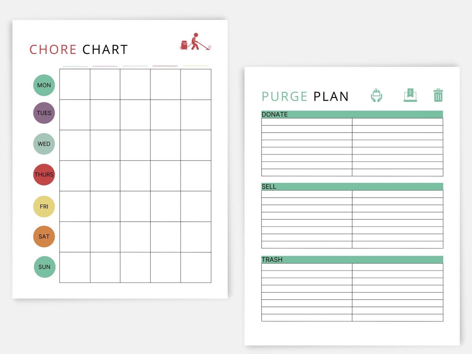 Cleaning Planner, Printable, Instant Download, Printable PDF, US Letter ...