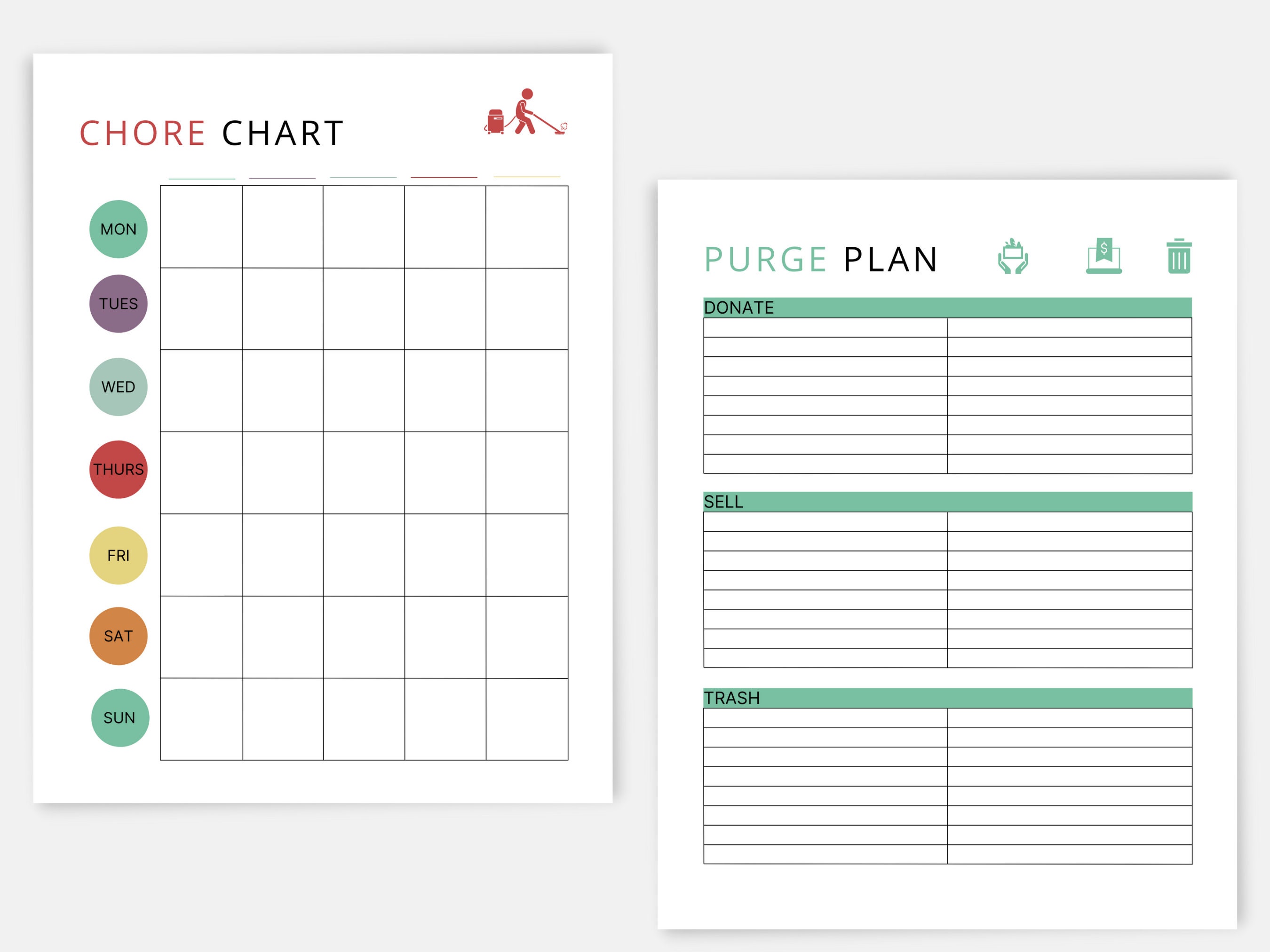 Cleaning Planner, Printable, Instant Download, Printable PDF, US Letter ...