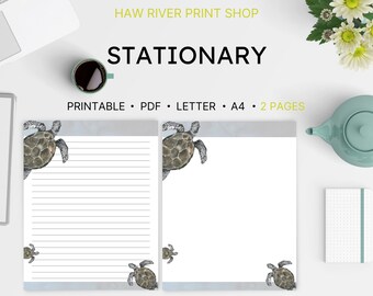 Printable Stationary, Jellyfish, Note Paper, Letter Writing, Lined ...