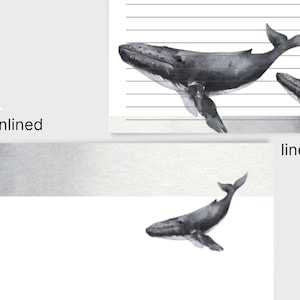 Printable Stationary, Whales, Note Paper, Letter Writing, Lined ...