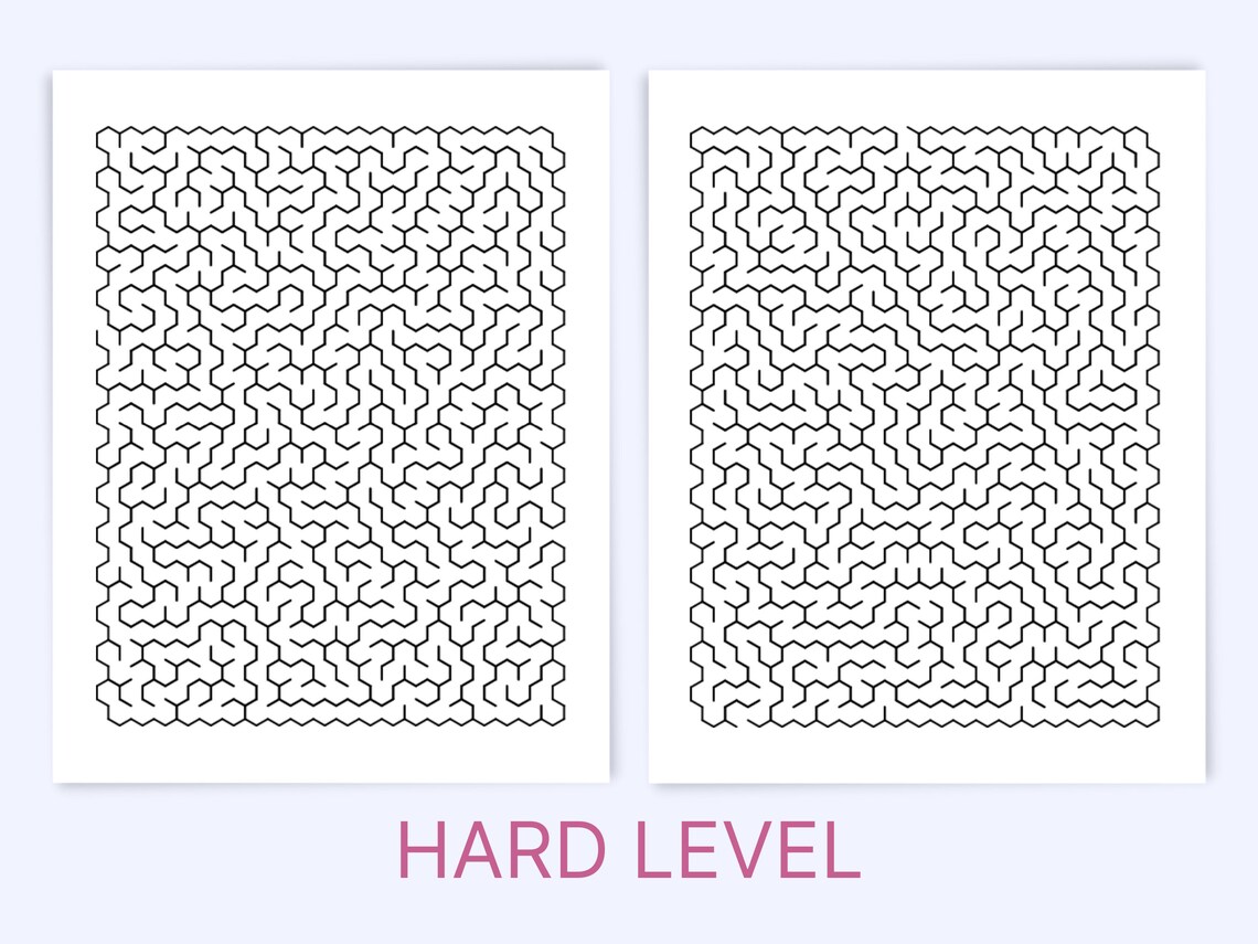 Maze Book, 50 Mazes, Level Hard, Printable, Instant Download, Printable ...