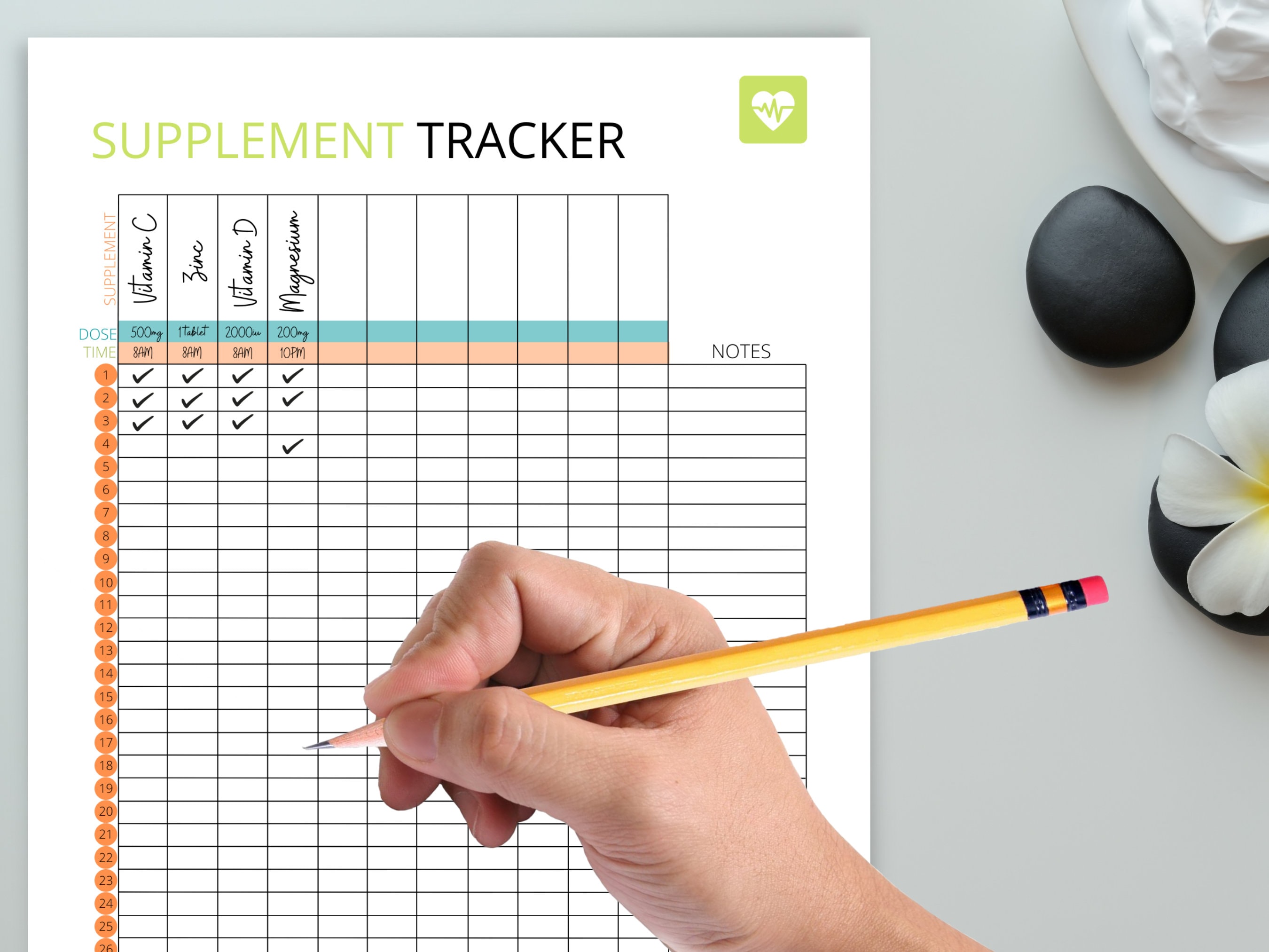 Supplement Tracker, Vitamin Tracker, Printable, Instant Download ...