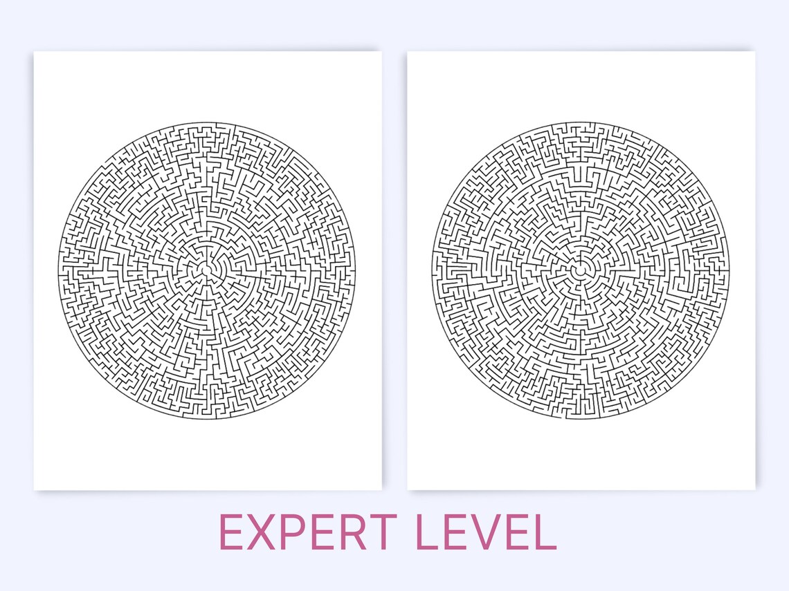 Maze Book, 50 Mazes, Level Expert, Printable, Instant Download ...