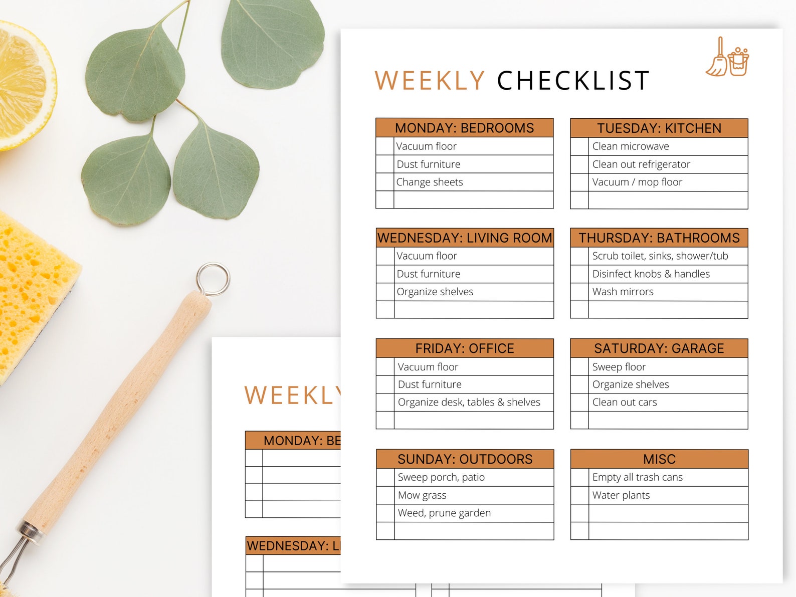 Cleaning Planner, Printable, Instant Download, Printable PDF, US Letter ...