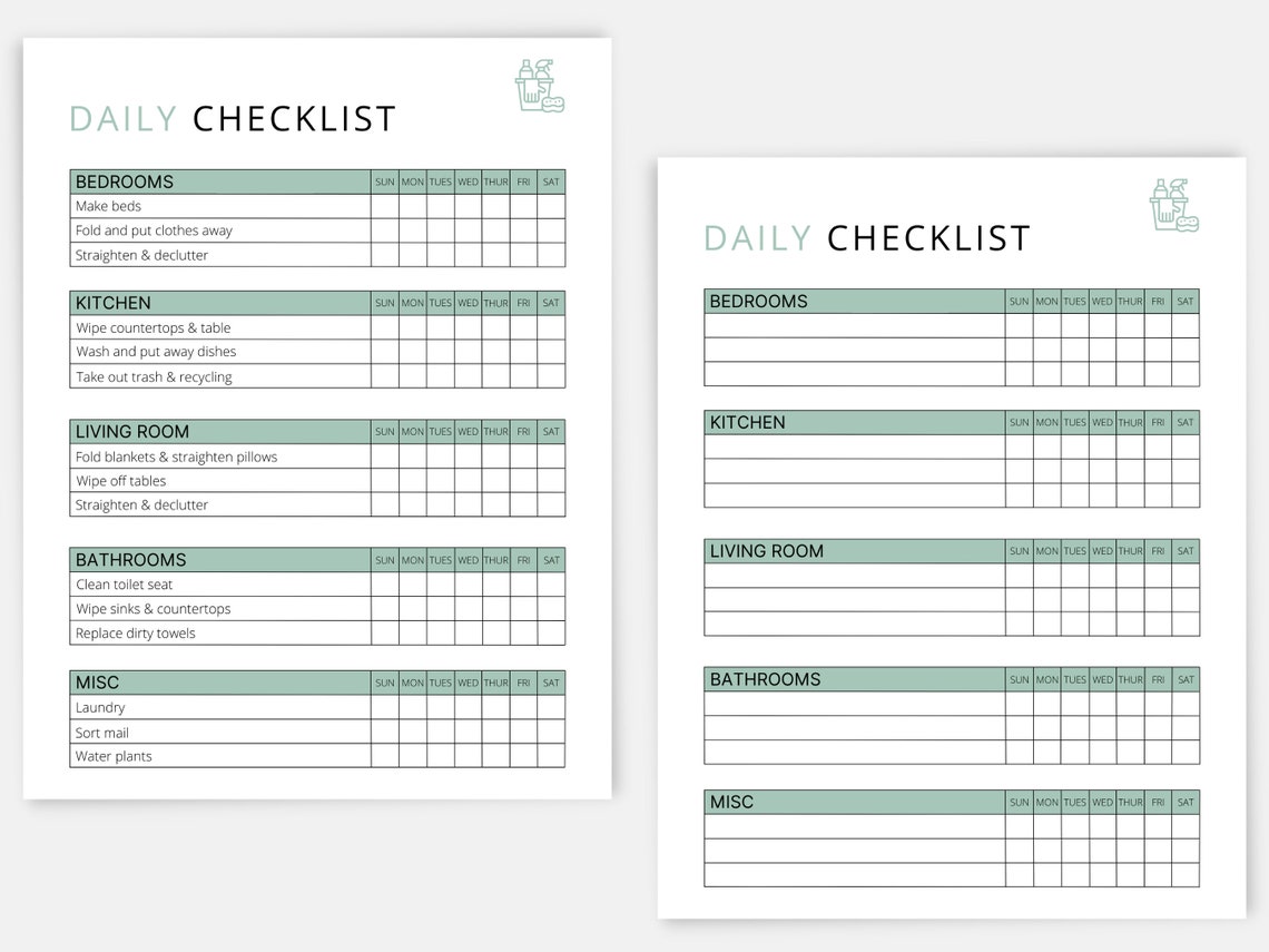 Cleaning Planner, Printable, Instant Download, Printable PDF, US Letter ...