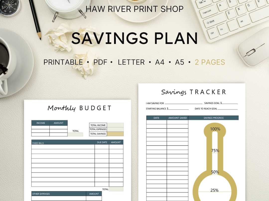 Savings Planner, Budget Planner, Printable, Instant Download, Printable ...