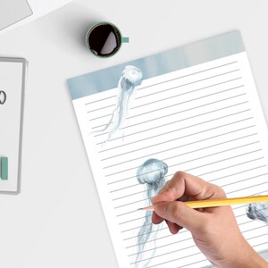 Printable Stationary, Jellyfish, Note Paper, Letter Writing, Lined ...