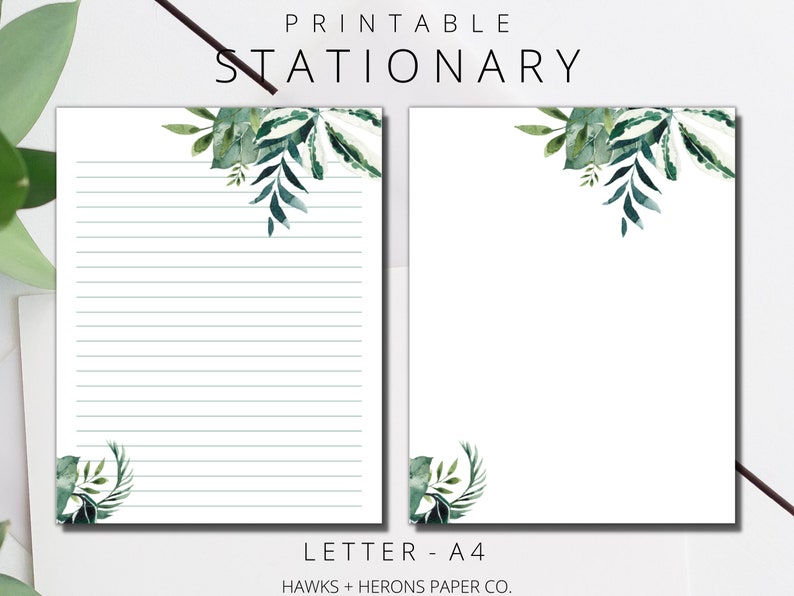 Printable Stationary Tropical Note Paper Letter Writing | Etsy