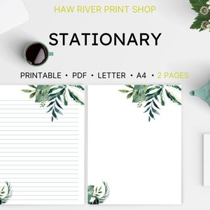 Printable Stationary, Tropical, Note Paper, Letter Writing, Lined ...