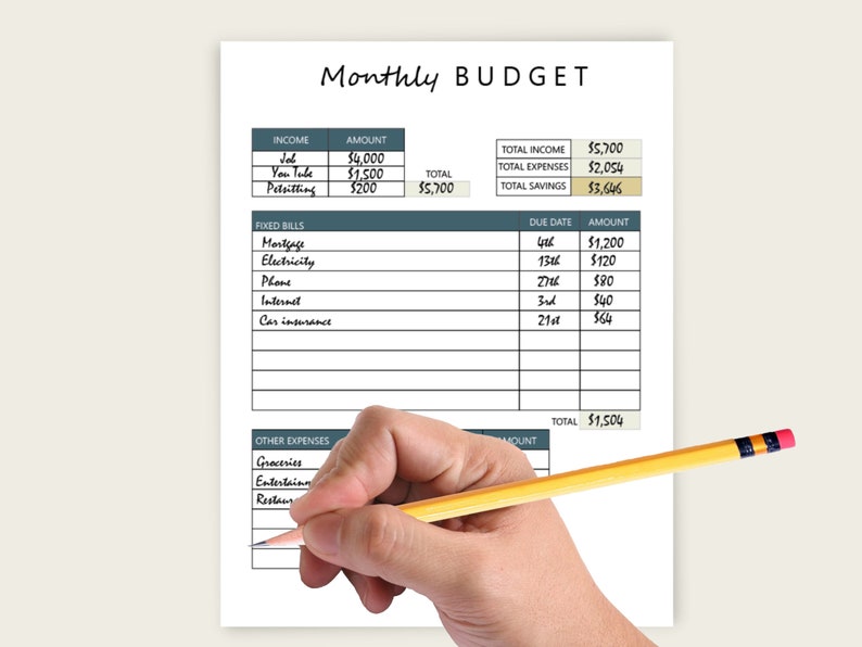 Savings Planner, Budget Planner, Printable, Instant Download, Printable ...