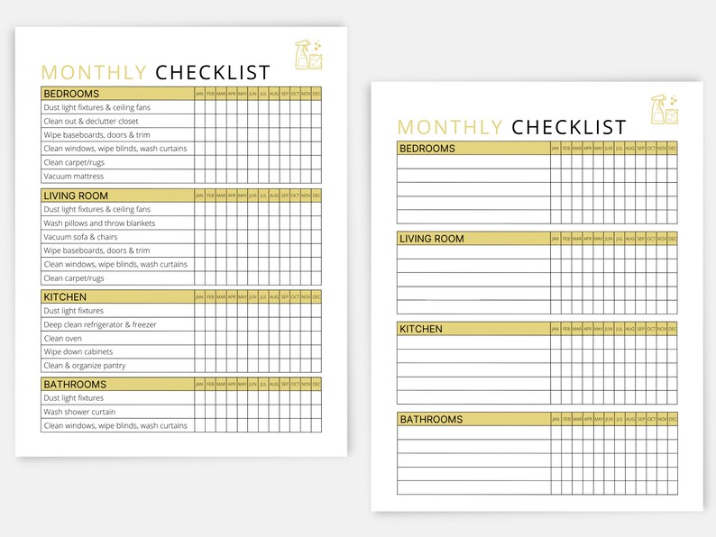 Cleaning Planner, Printable, Instant Download, Printable PDF, US Letter ...