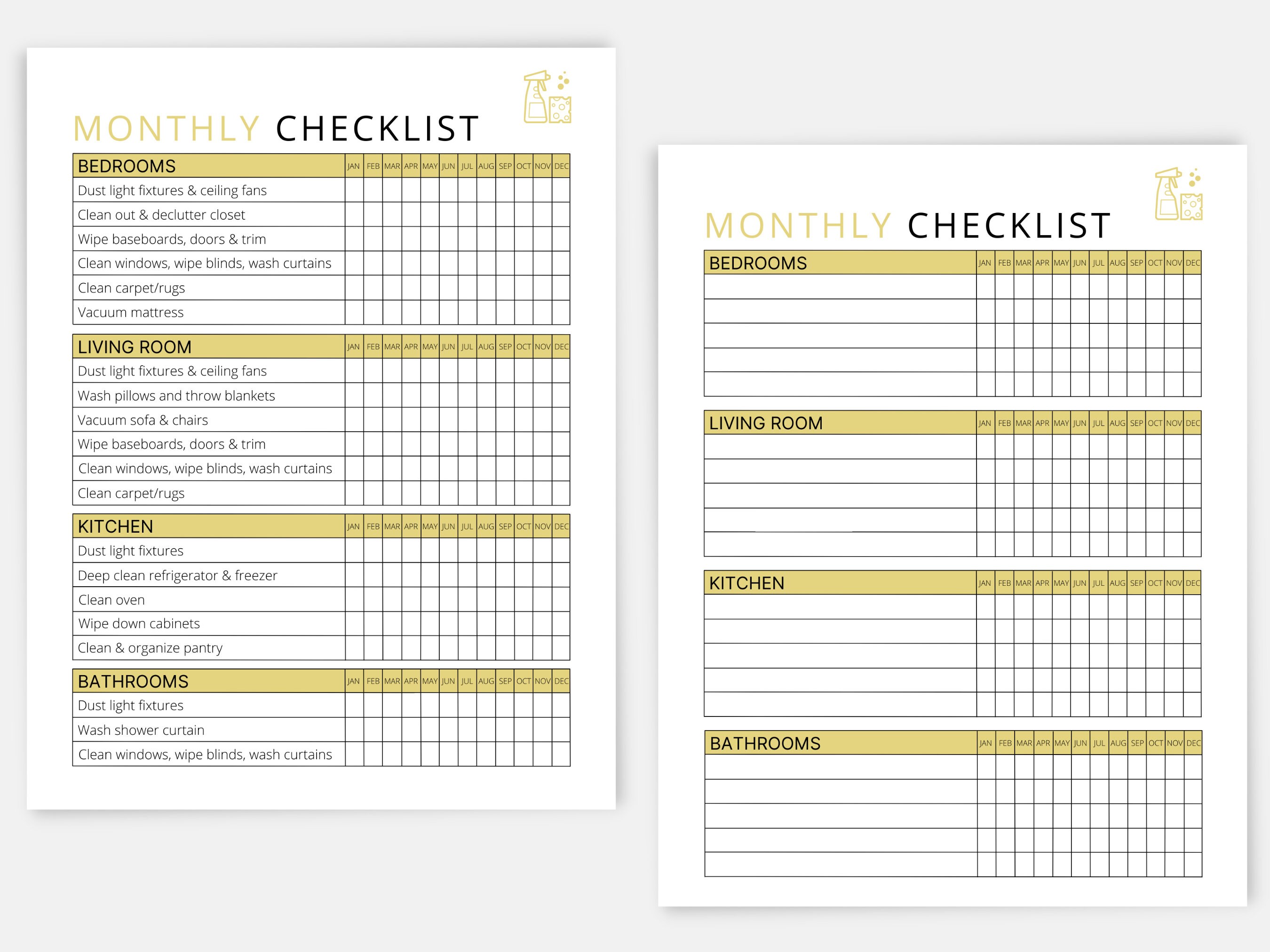 Cleaning Planner, Printable, Instant Download, Printable PDF, US Letter ...