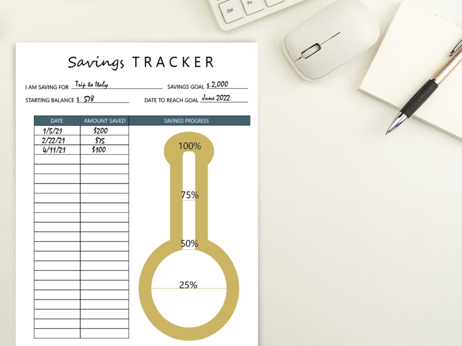 Savings Planner, Budget Planner, Printable, Instant Download, Printable ...