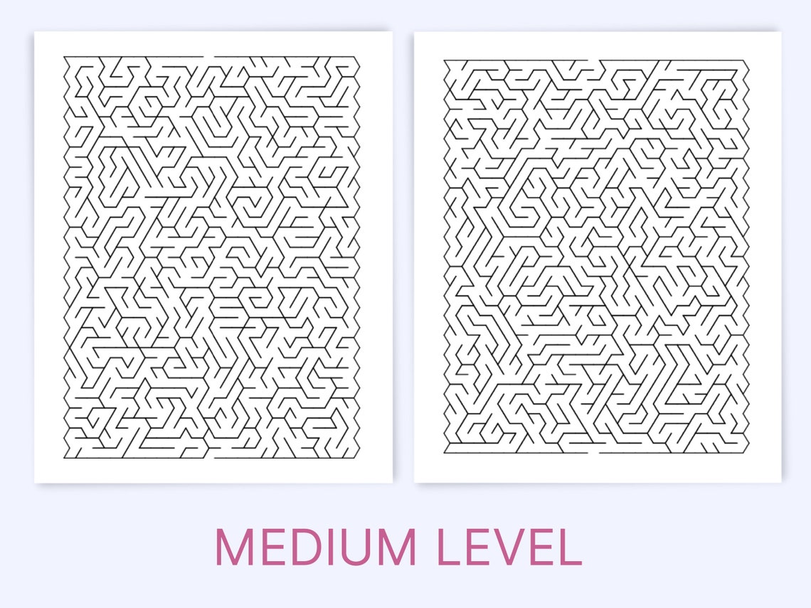Maze Book, 50 Mazes, Level Medium, Printable, Instant Download ...