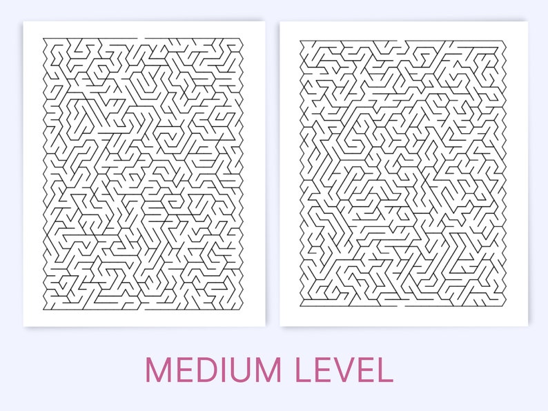 Maze Book, 50 Mazes, Level Medium, Printable, Instant Download ...
