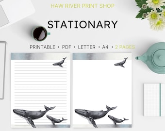 Printable Stationary, Jellyfish, Note Paper, Letter Writing, Lined ...