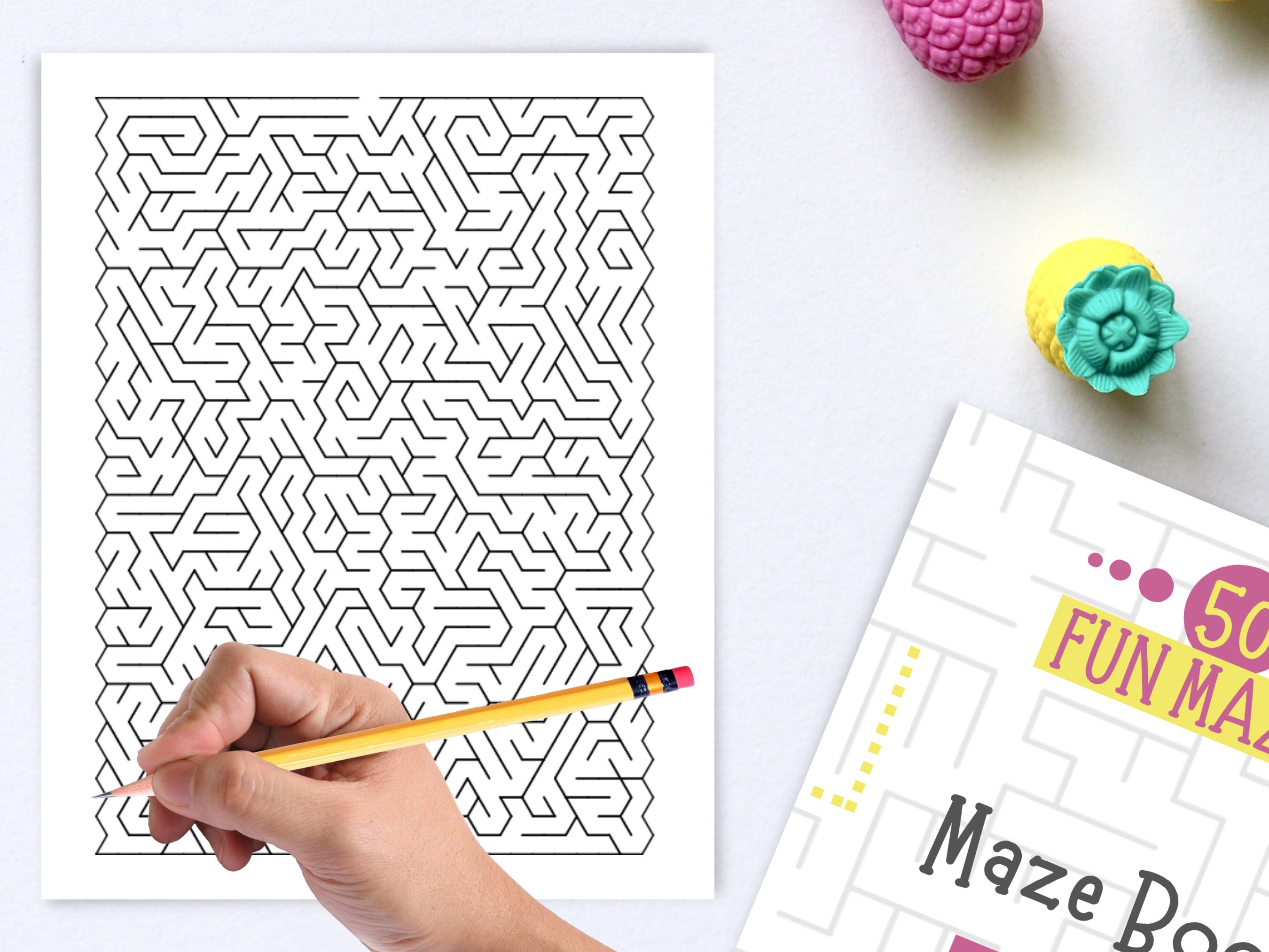 Maze Book, 50 Mazes, Level Medium, Printable, Instant Download ...
