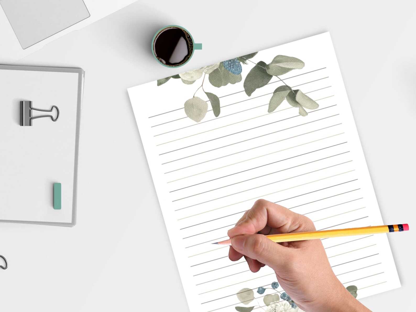 Printable Stationary, Floral, Note Paper, Letter Writing, Lined ...