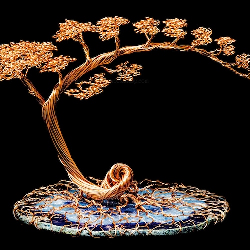 Handmade Copper Wire Cascade Bonsai Tree Natural Agate Crystal - Etsy